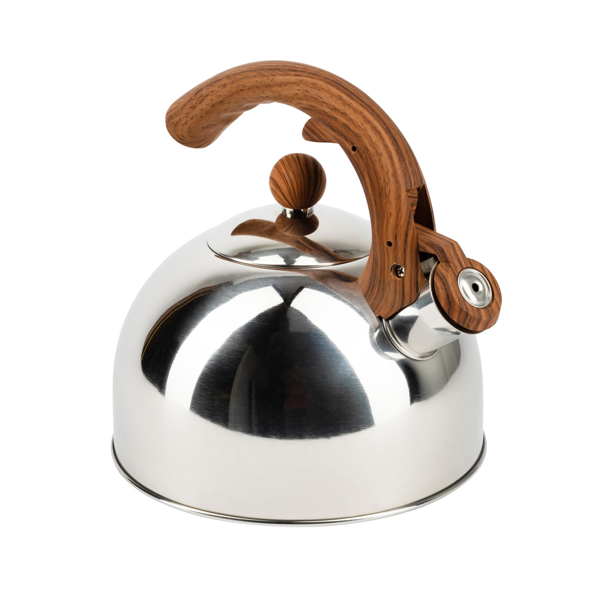 Bergner teiera in acciaio inox 2.3L con manico effetto legno soft-touch ...