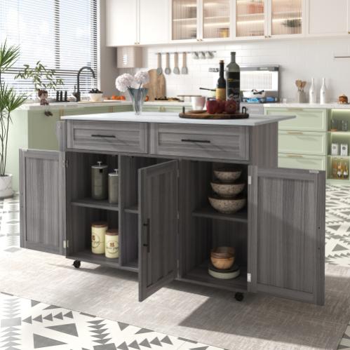 Carrello da pranzo / buffet da cucina in bianco e grigio kaki, 129*76 ...