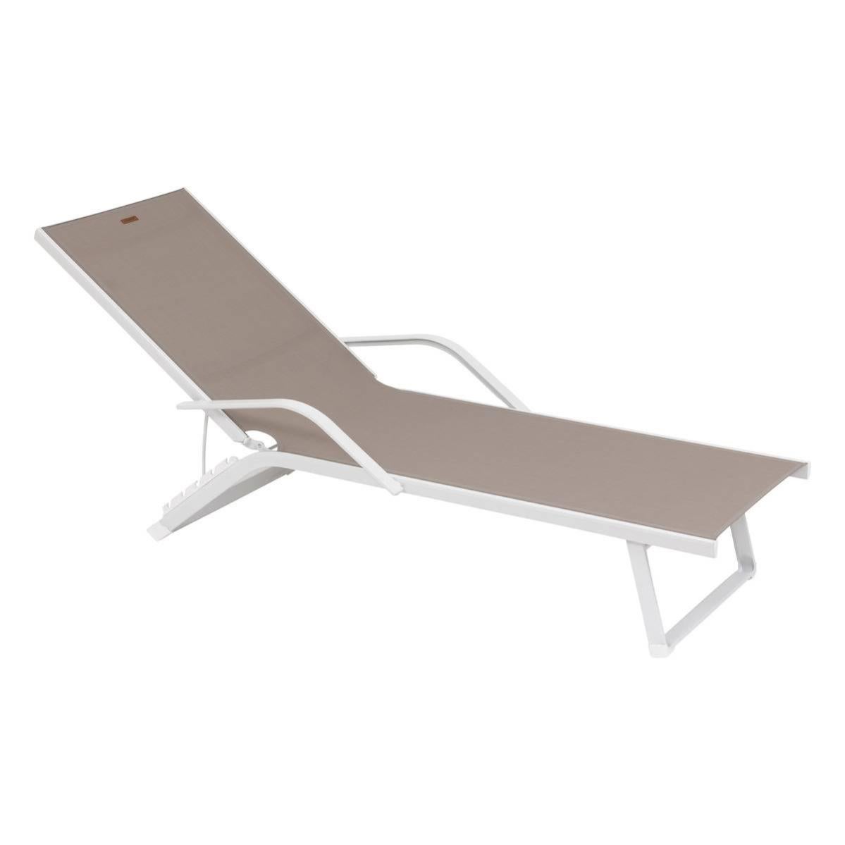 Transat "Bayamo" noisette & blanc en aluminum traité en epoxy ...