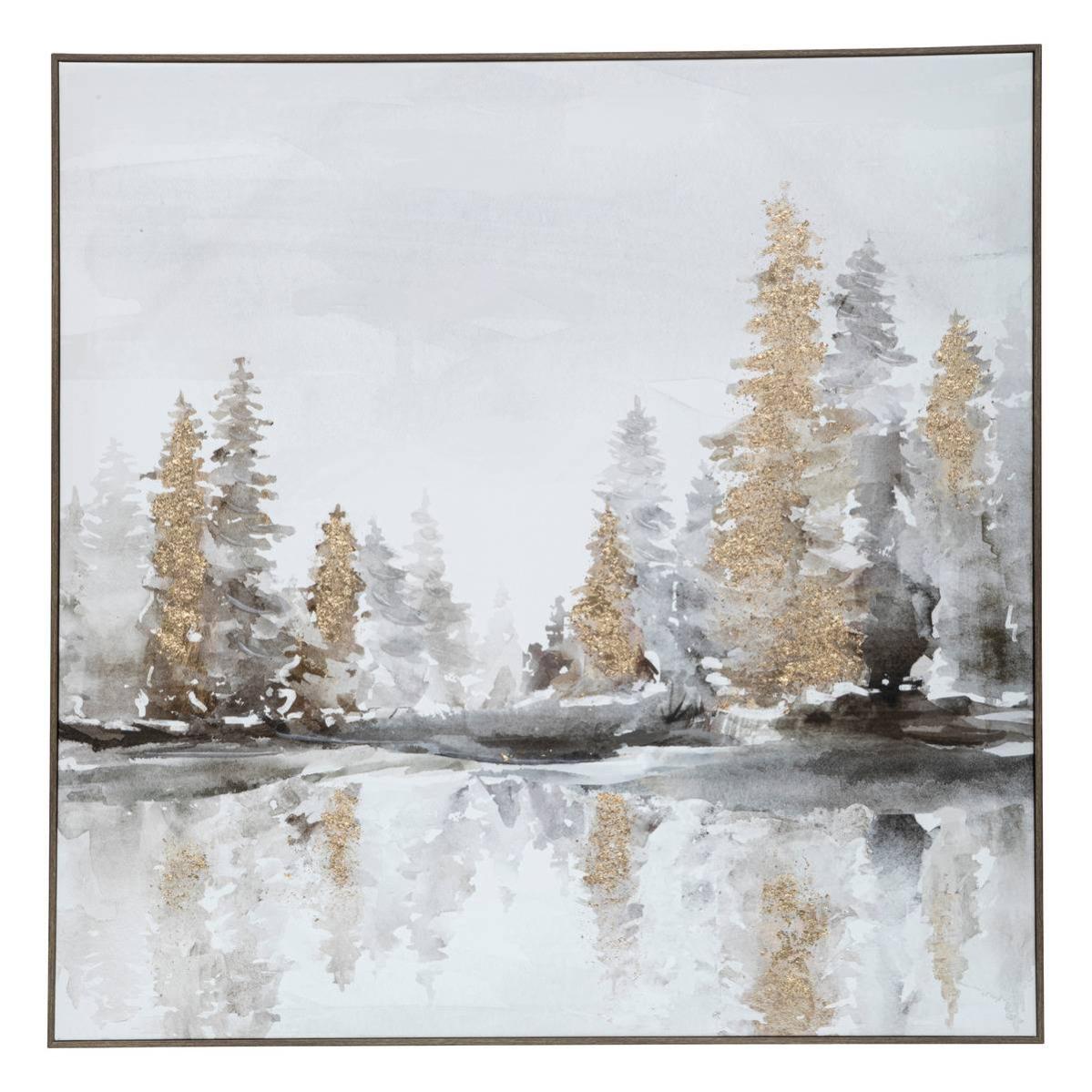 Toile peinte "Marlo" en métal 78x78cm - Atmosphera créateur d'intérieur ...