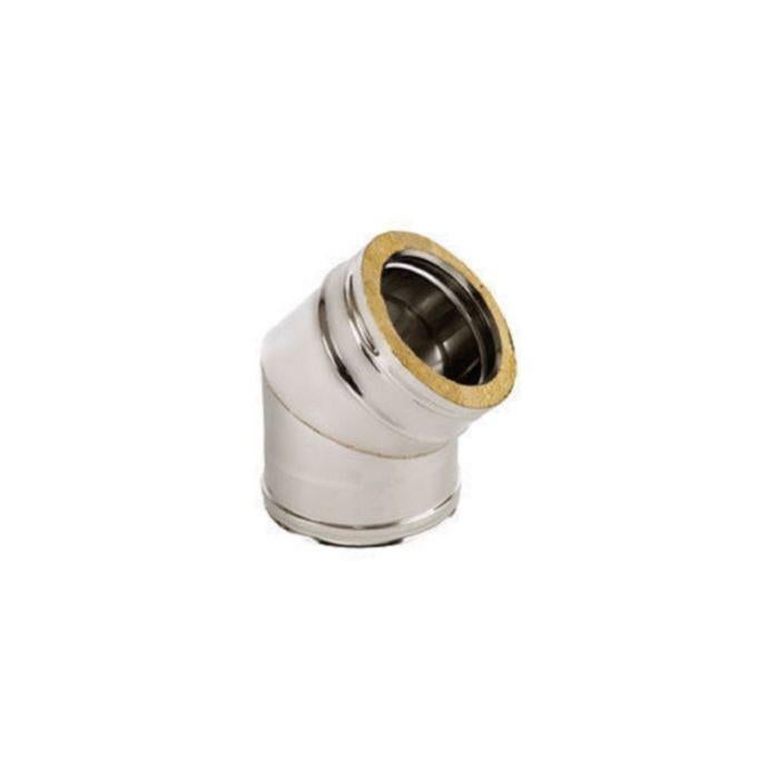 Curva 45° acciaio inox doppiaparete diam int. 150 / est. 200 | Leroy Merlin
