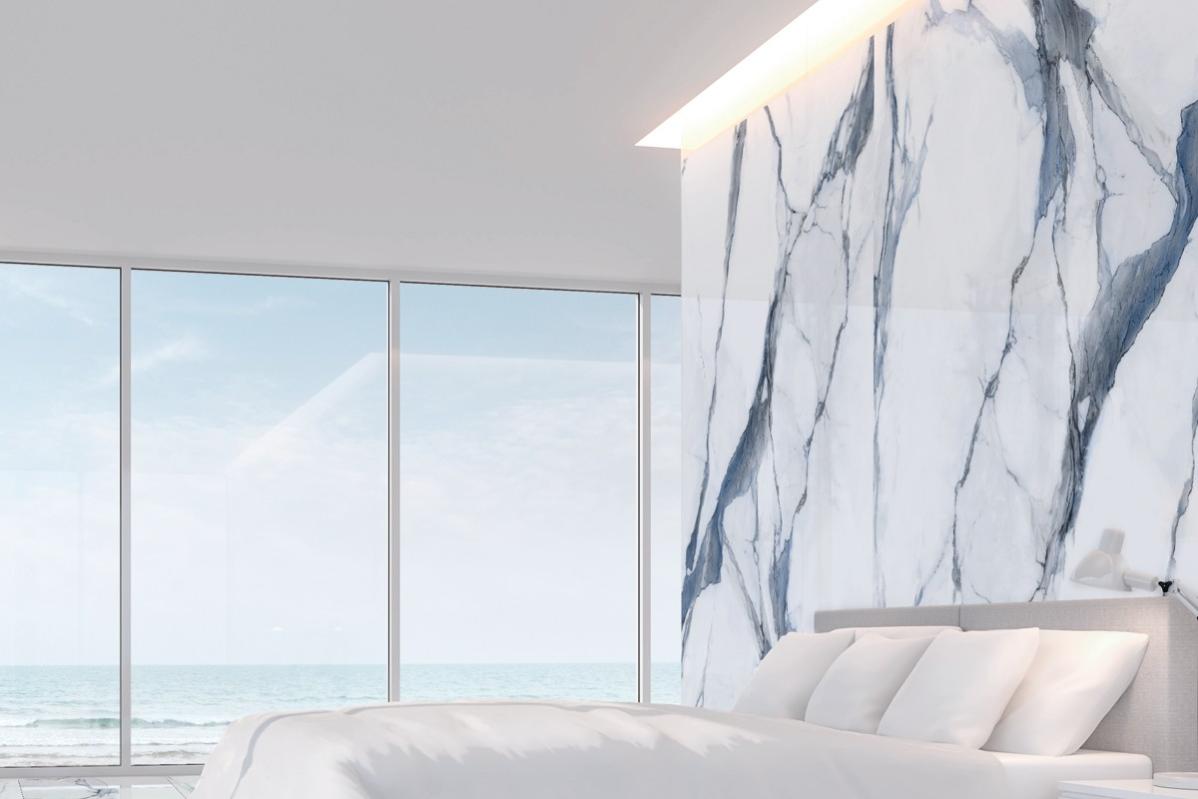 Marmo bianco e blu lucido - Piastrelle 120x120 cm, 9 mm | Leroy Merlin