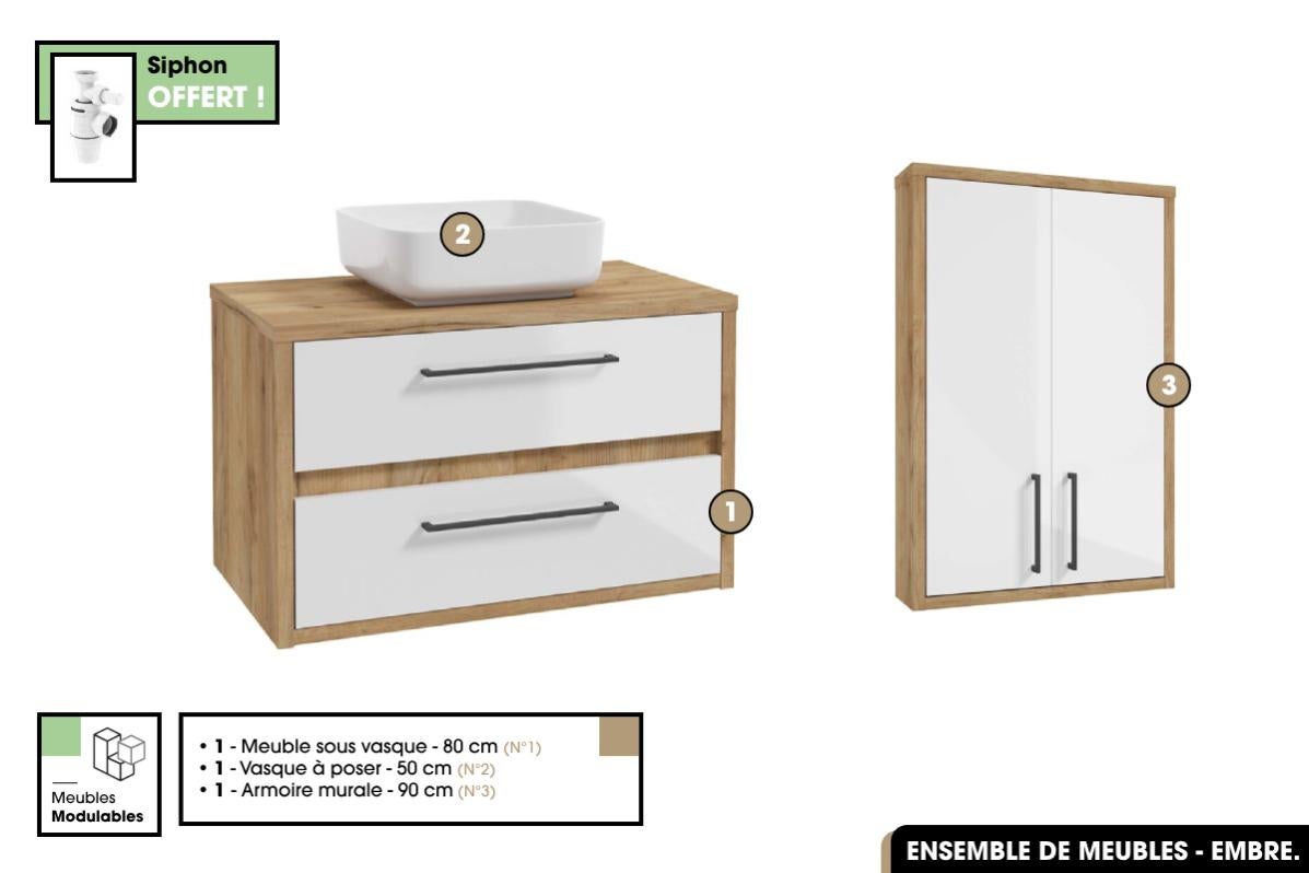 Set bagno completo - Mobile - Armadio e Lavabo con Sifone IN OMAGGIO ...