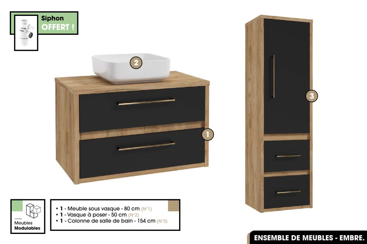 Set bagno completo - Mobile - Colonna e Lavabo con Sifone IN OMAGGIO ...