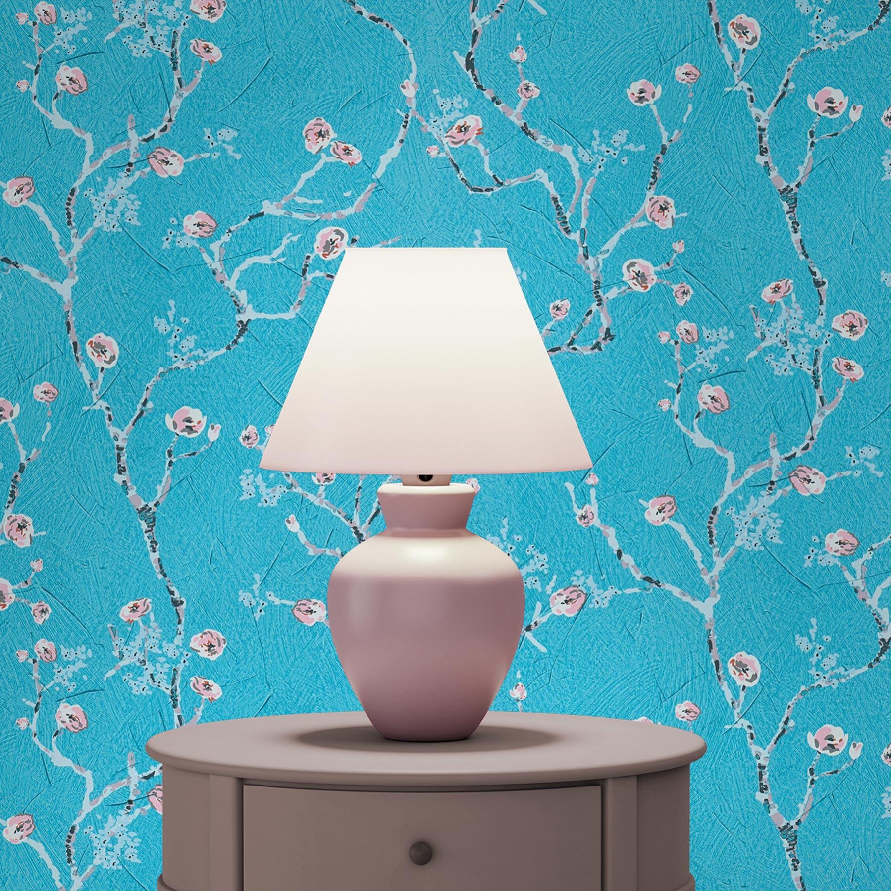 Papier peint fleurs Lenni M1-No.3583 | papier peint intissé | bleu ...