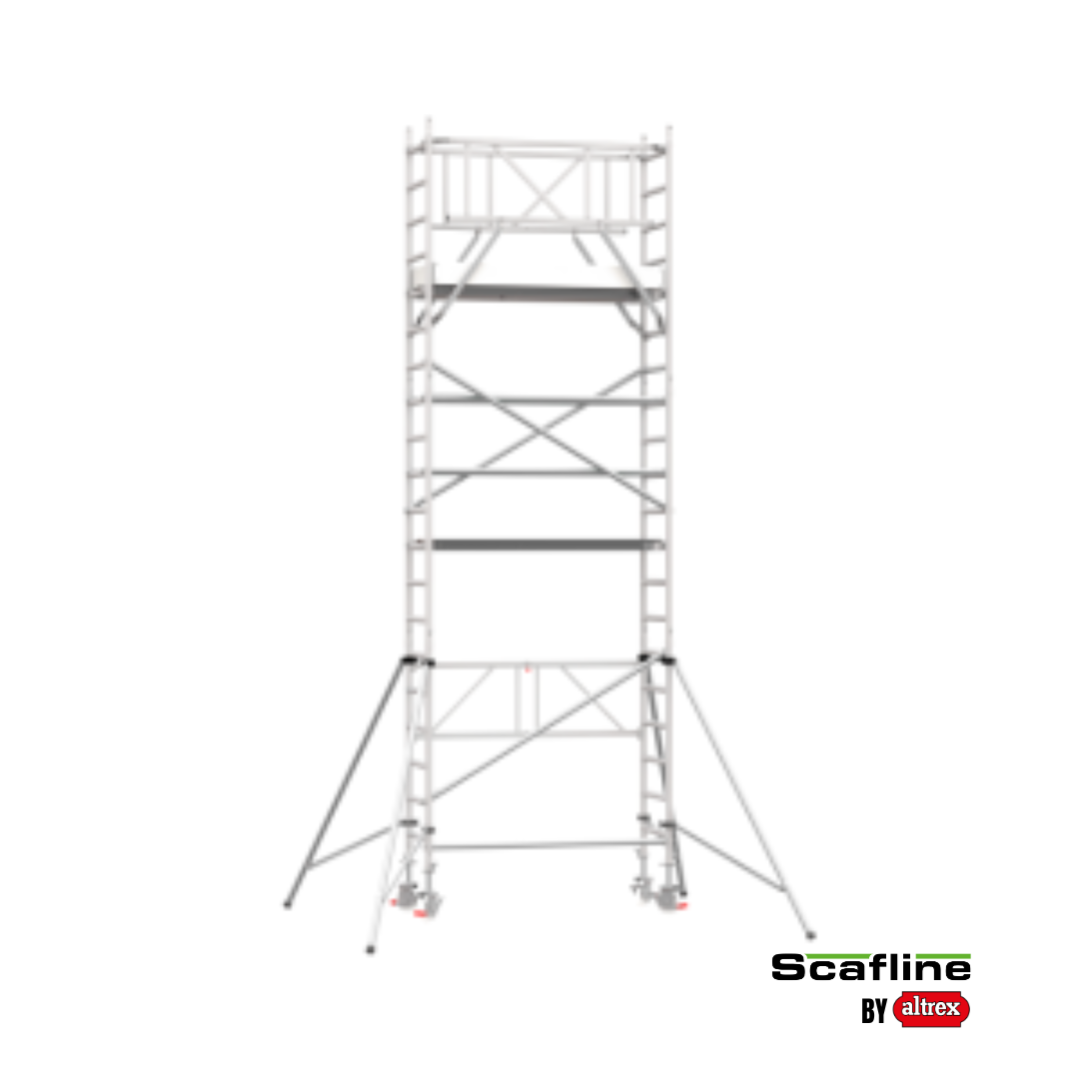 Andamio Plegable ECO BASE Scafline Altura de Trabajo 7.00 m. Con Ruedas ...