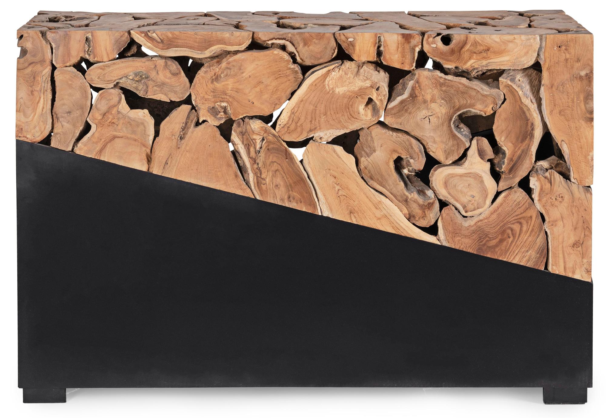 Console en racines de teck et acier noir Greka 120 cm | Leroy Merlin