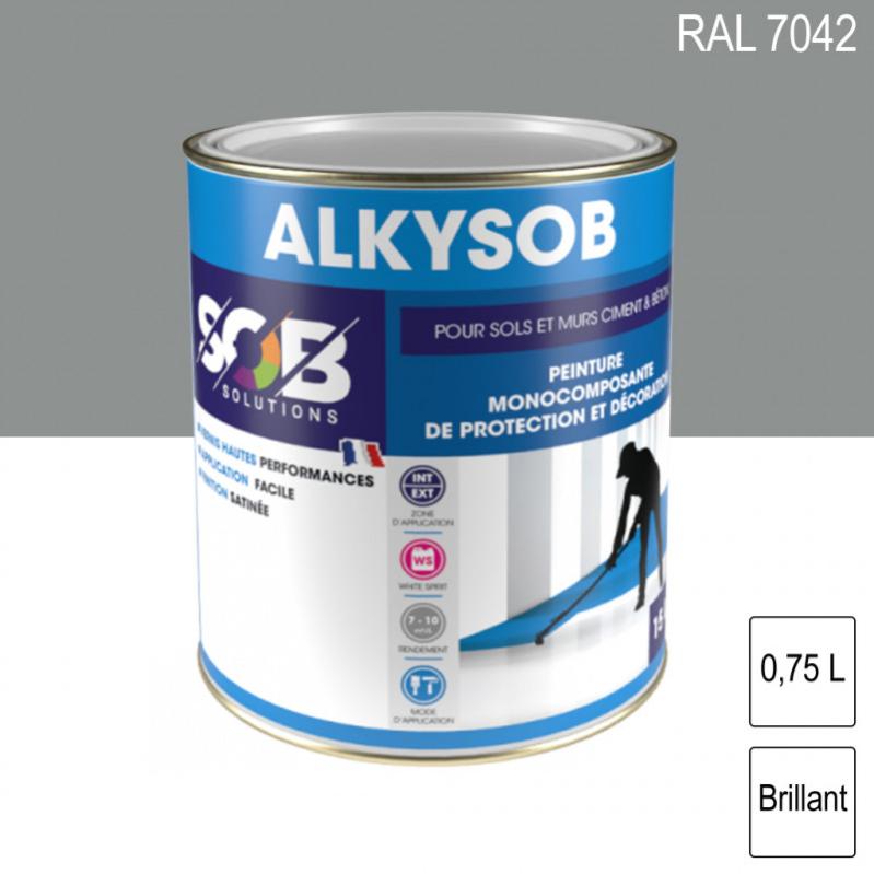 Peinture professionnelle sols et murs en ciment et béton RAL 7042 Gris ...