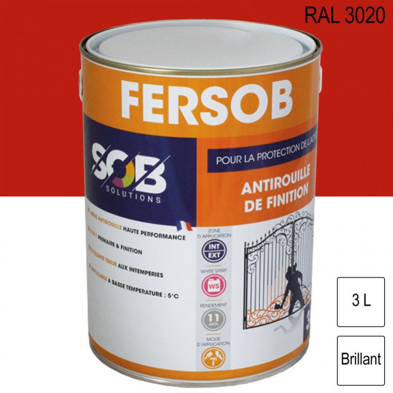 Peinture professionnelle Antirouille Fersob RAL 3020 Rouge ...