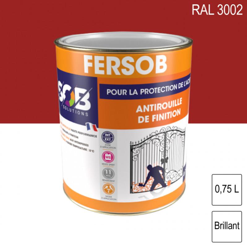 Peinture professionnelle Antirouille Fersob RAL 3002 Rouge carmin ...