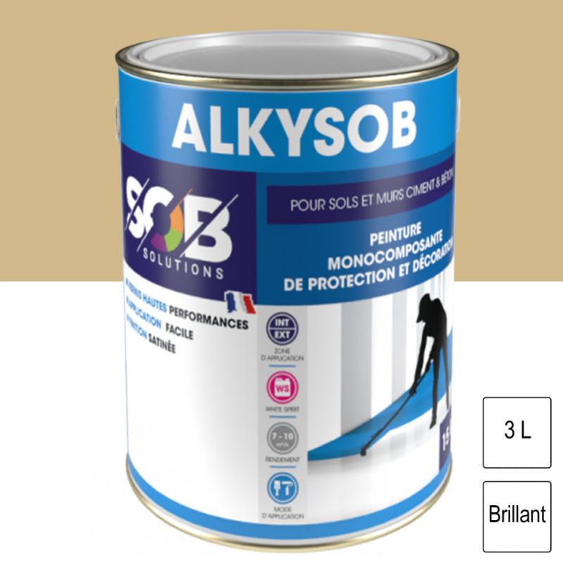 Peinture professionnelle sols et murs en ciment et béton Pierre de Crayssac brillant 3L Alkysob ...
