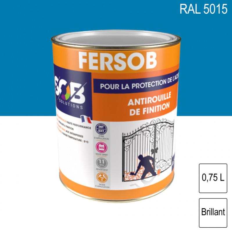 Peinture professionnelle Antirouille Fersob RAL 5015 Bleu ciel 0,75L ...