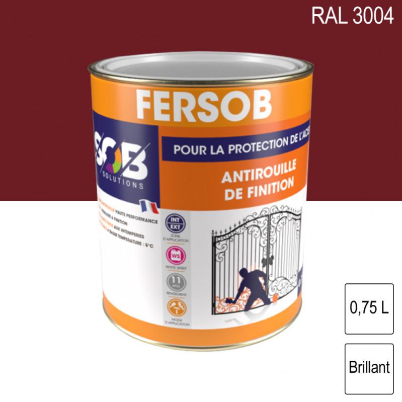 Peinture professionnelle Antirouille Fersob RAL 3004 Rouge pourpre ...