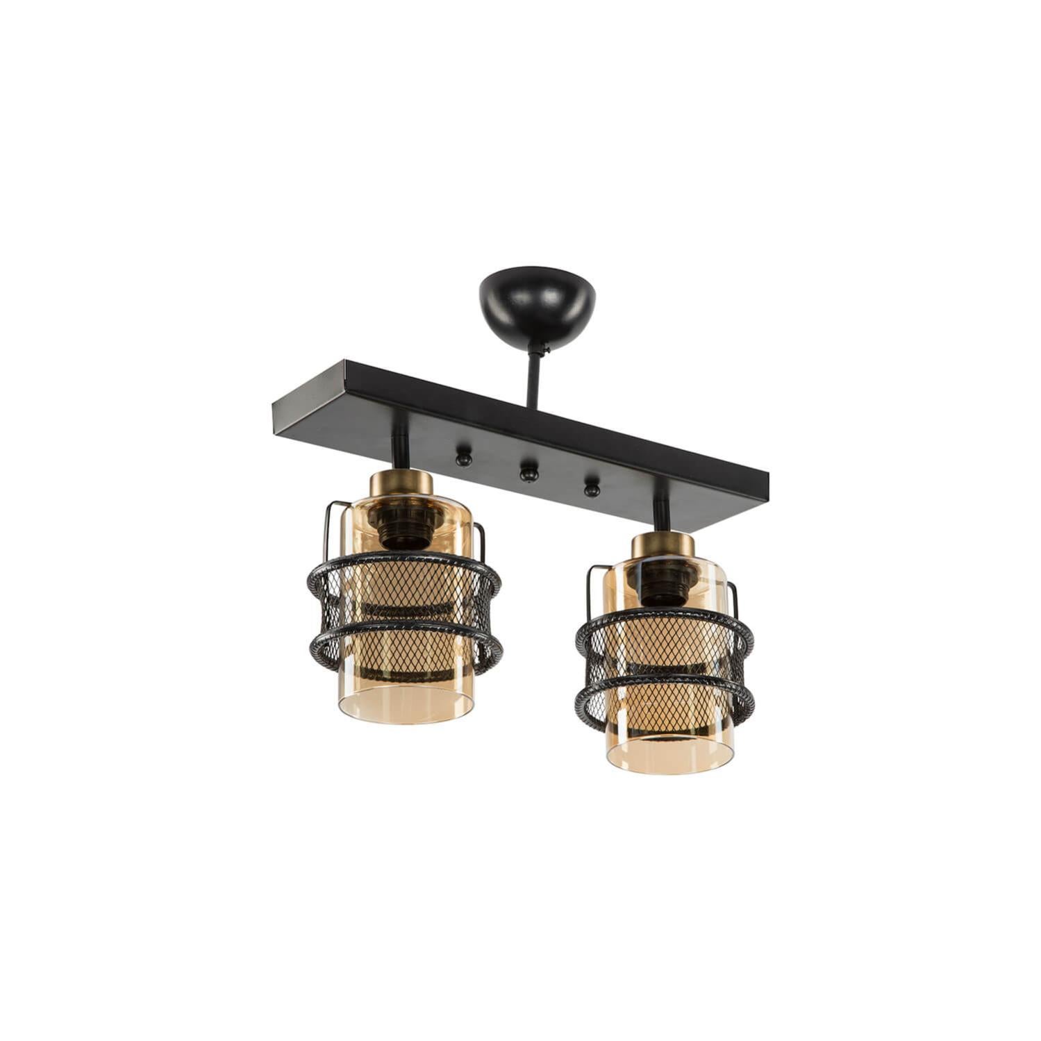 Grande Lustre, Noir, Métal, E27, IP40, 40x36x40 cm | Leroy Merlin