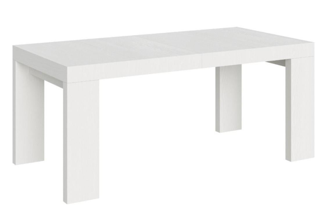 Table rectangulaire extensible 160 à 264cm blanche Ribo-Pied et support ...