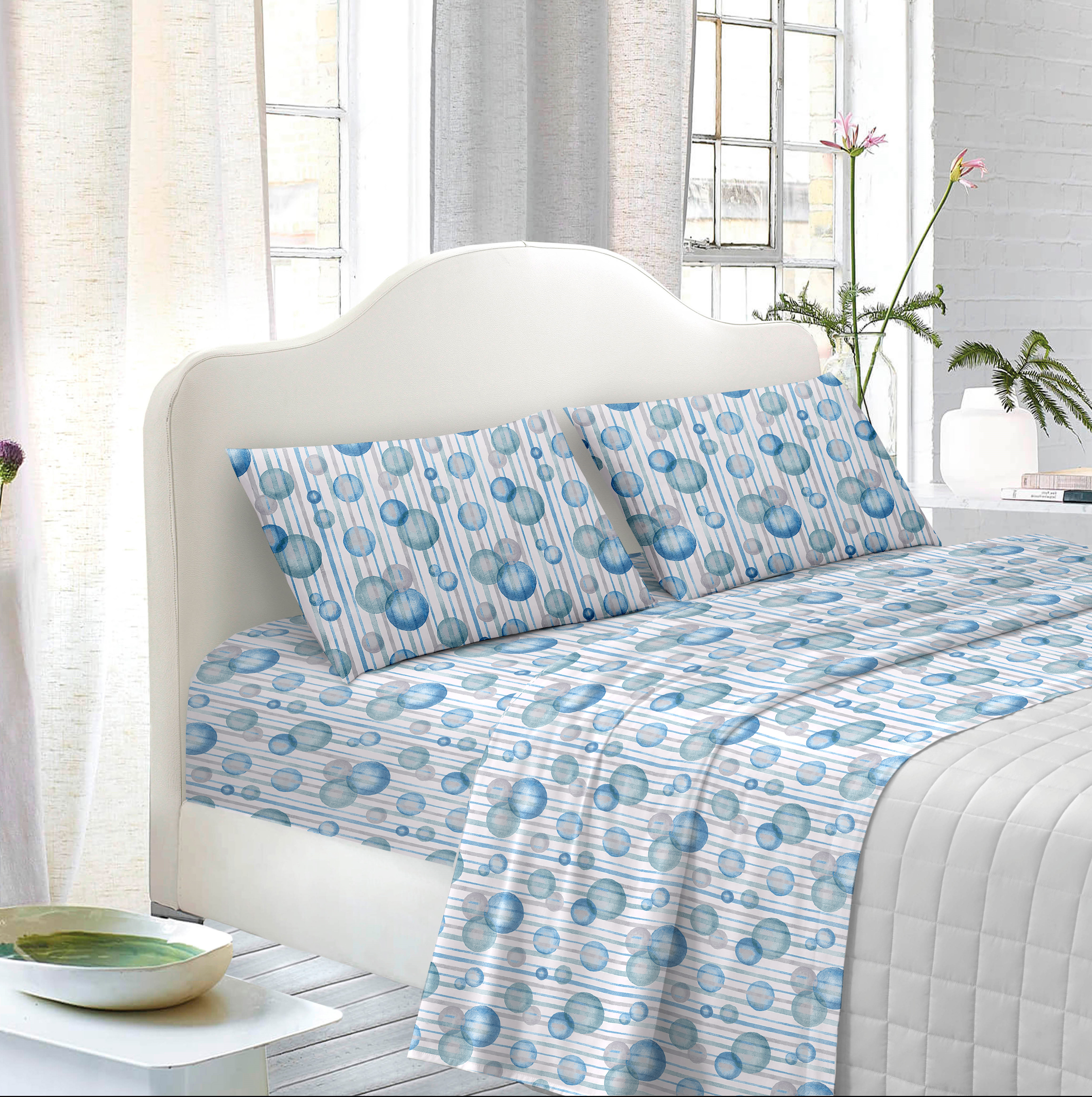TESS - HOME COLLECTION Completo letto matrimoniale Bolle 100% cotone ...