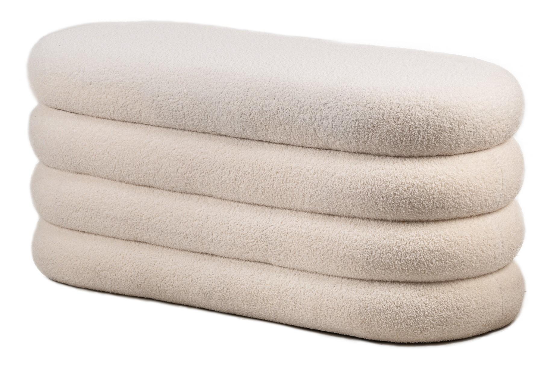 Nordlys - Banc Design Scandinave avec Rangement Bouclettes Blanc ...