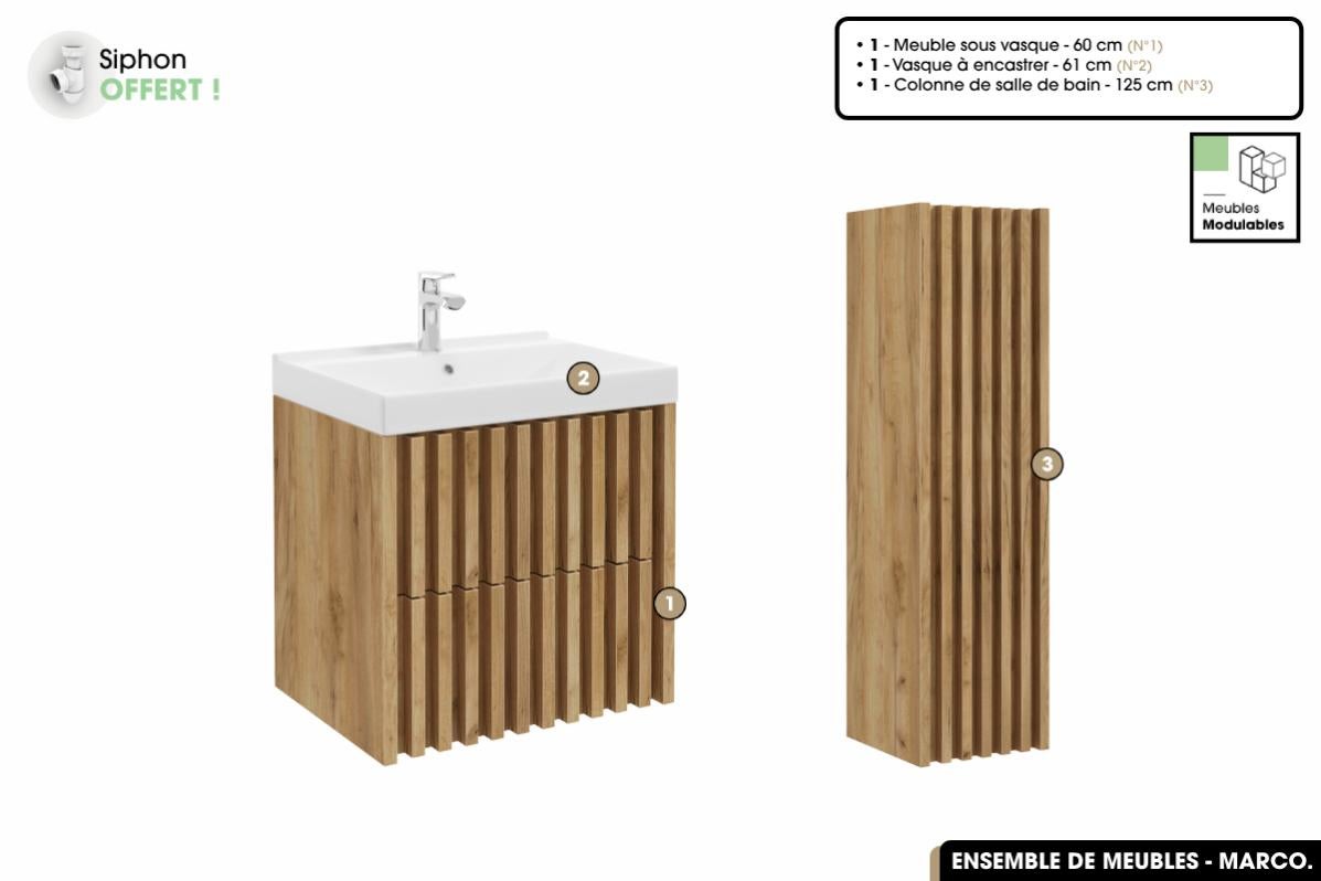 Set bagno completo - Mobile - Colonna - Lavabo incasso con Sifone FREE ...