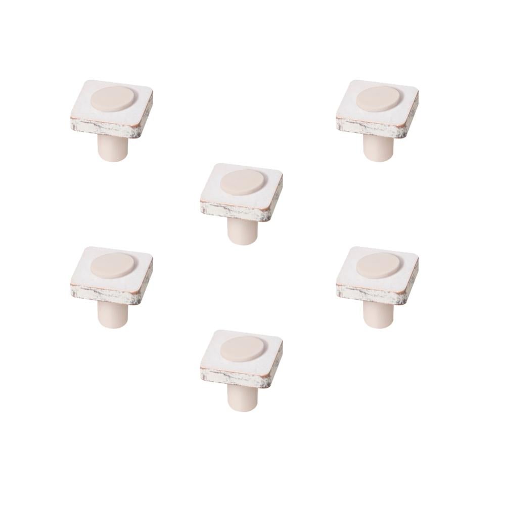 6 Un. POMOLI Maniglie Mobile BEBÉ bambino piazza legno bianco SHABBY ...