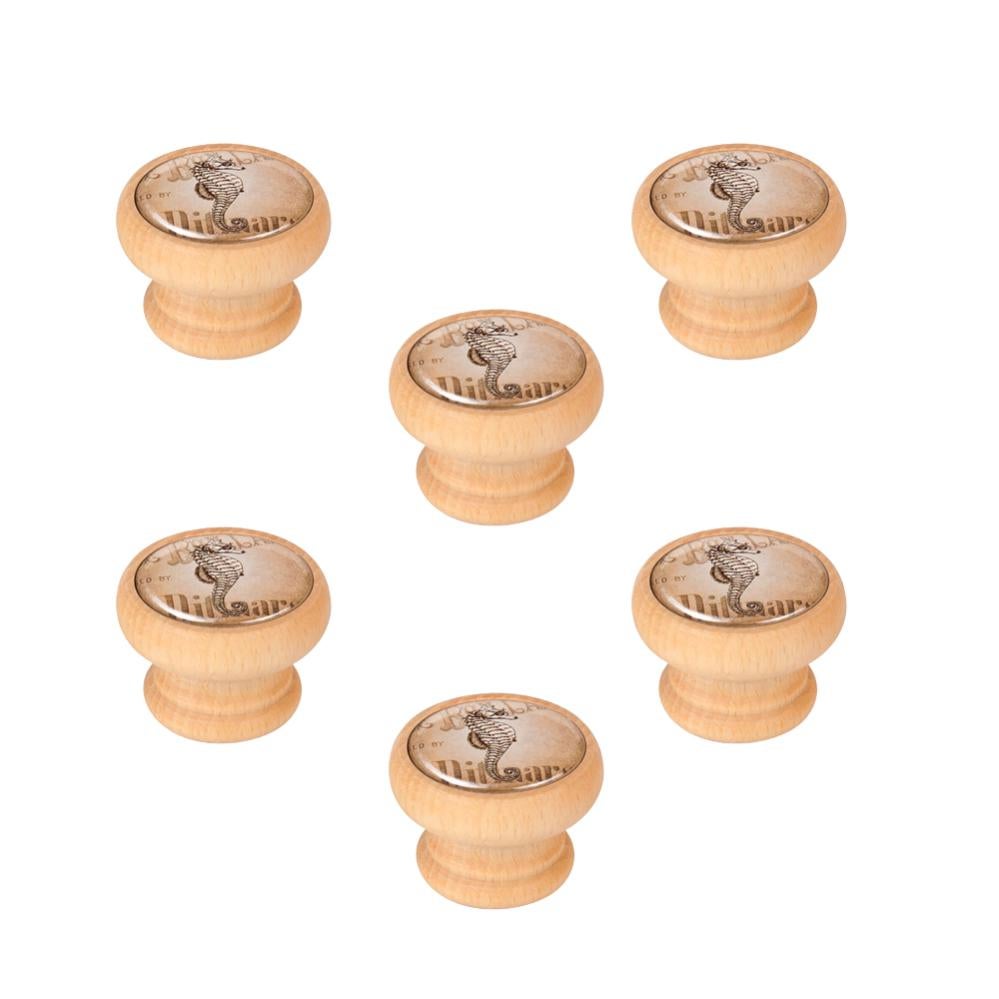 6 Un. POMOLI Maniglie Mobile Vintage Retro legno colorante naturale ...