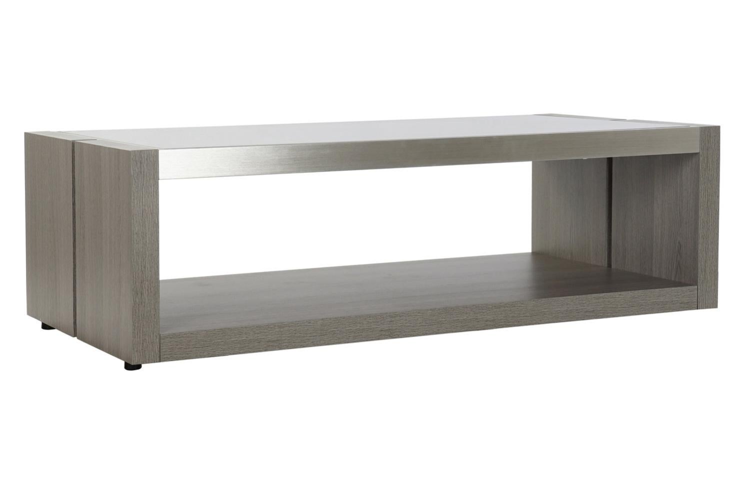 Table basse aluminium chêne 120x60x37,5 verre | Leroy Merlin