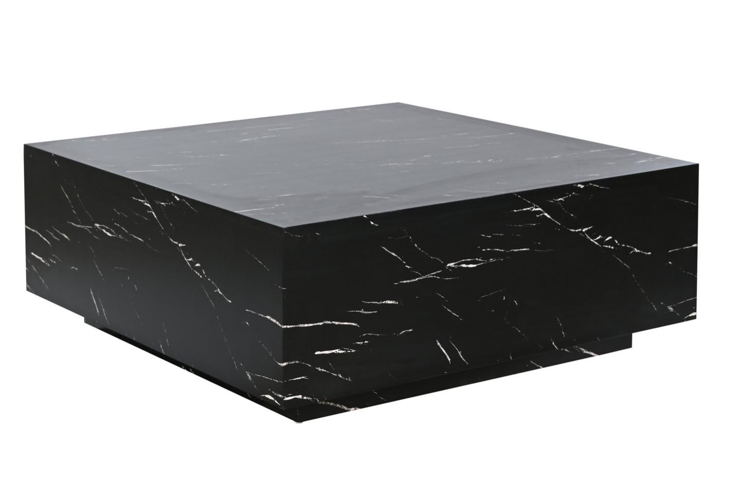 Mesa Centro Mdf 90X90X35 Simil Marmol Negro | Leroy Merlin