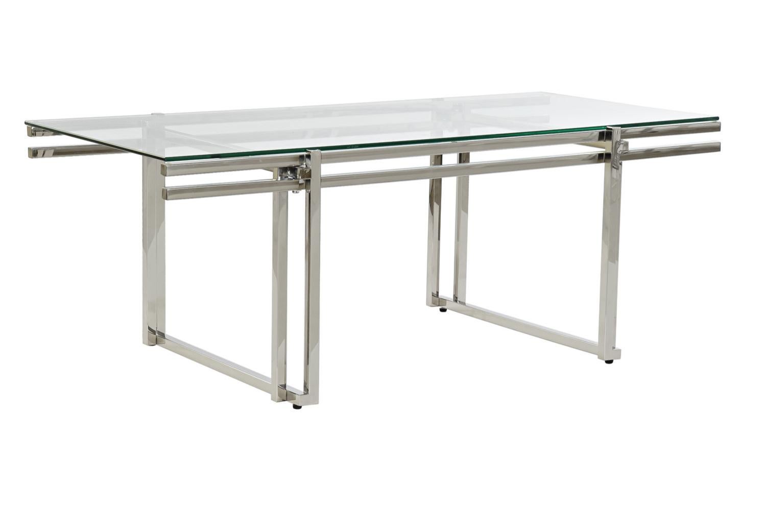 Table Centrale En Verre Inox 120x60x45 Argent | Leroy Merlin