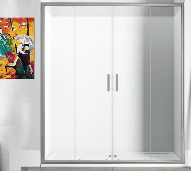 Box doccia Porta scorrevole a 4 ante Vetro 6mm cromo H190 Lago-Impalli ...
