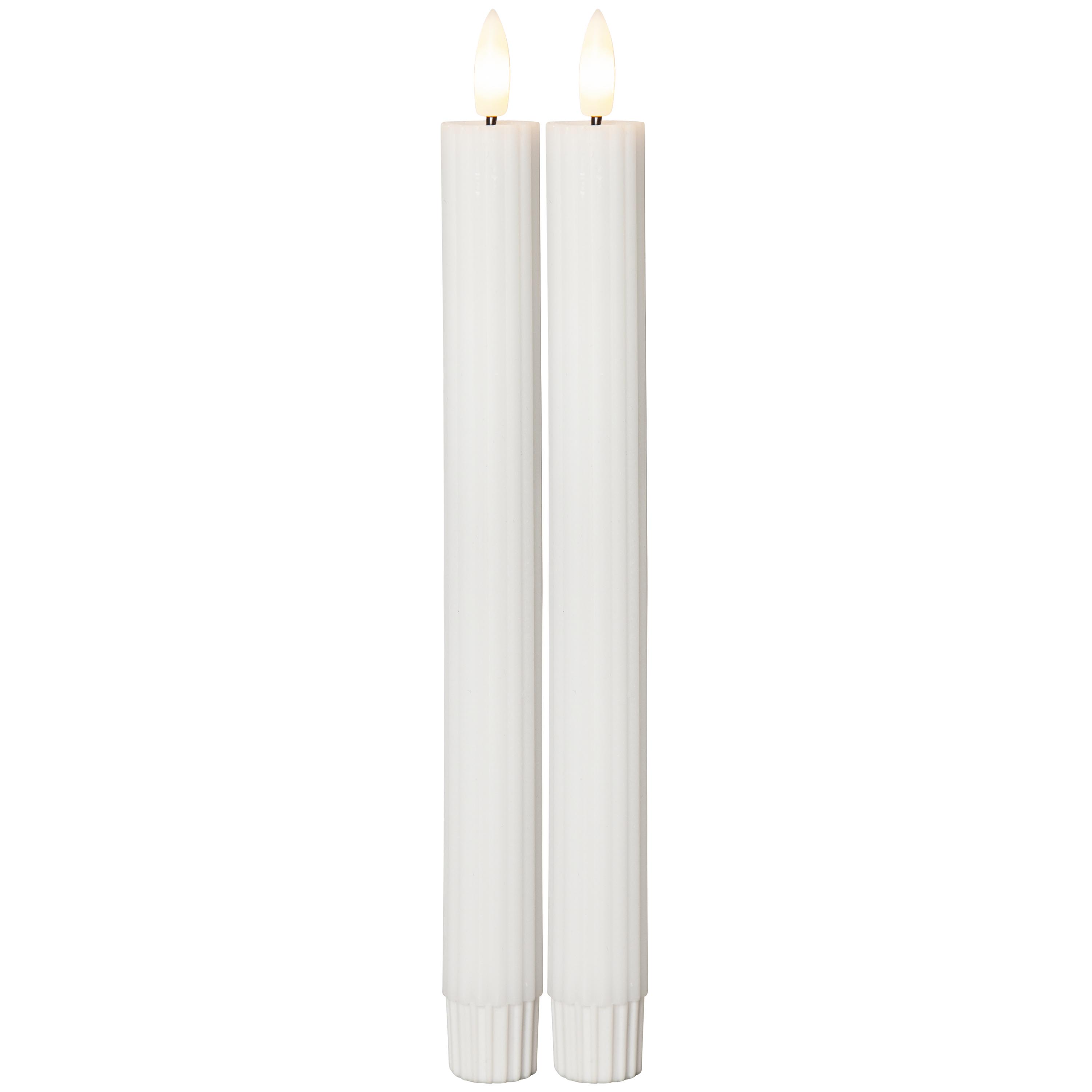 Star Trading Bougie bâton LED Flame Stripe, lot de 2 en cire, blanc ...