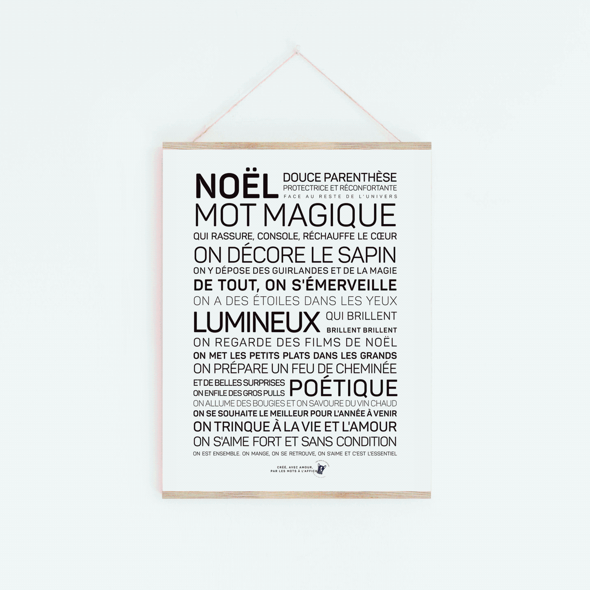 Affiche imprimée A2 "Noël, mot magique" (Poster) 42 x 59.4 cm | Leroy ...