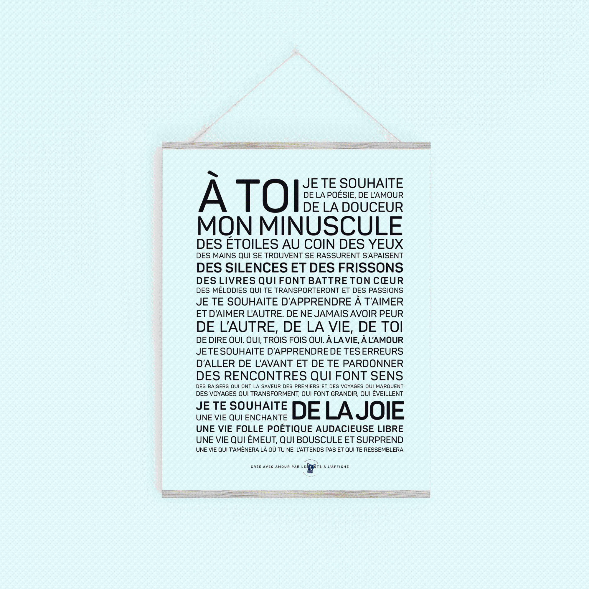 Affiche imprimée A3 "A toi, mon minuscule" (Poster) 29.7 x 42 cm ...