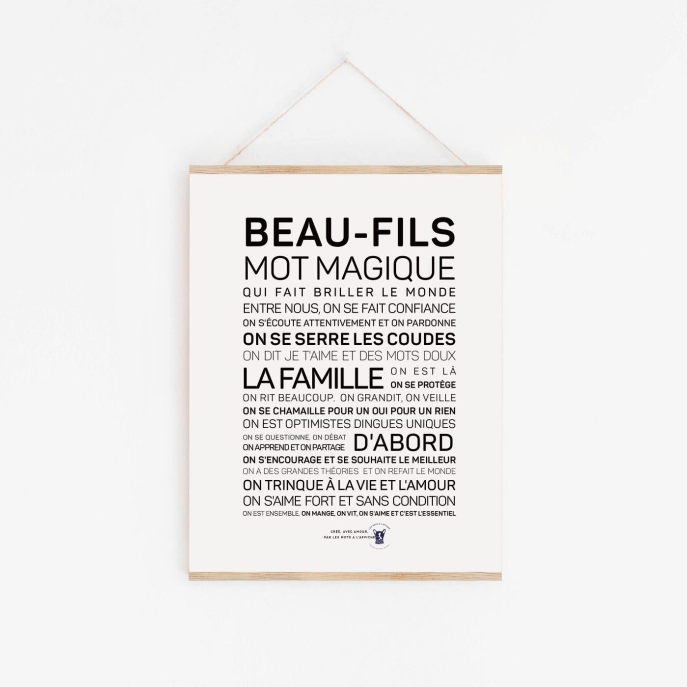 Affiche imprimée A5 "Beau-fils" (Poster) 14.8 x 21 cm | Leroy Merlin
