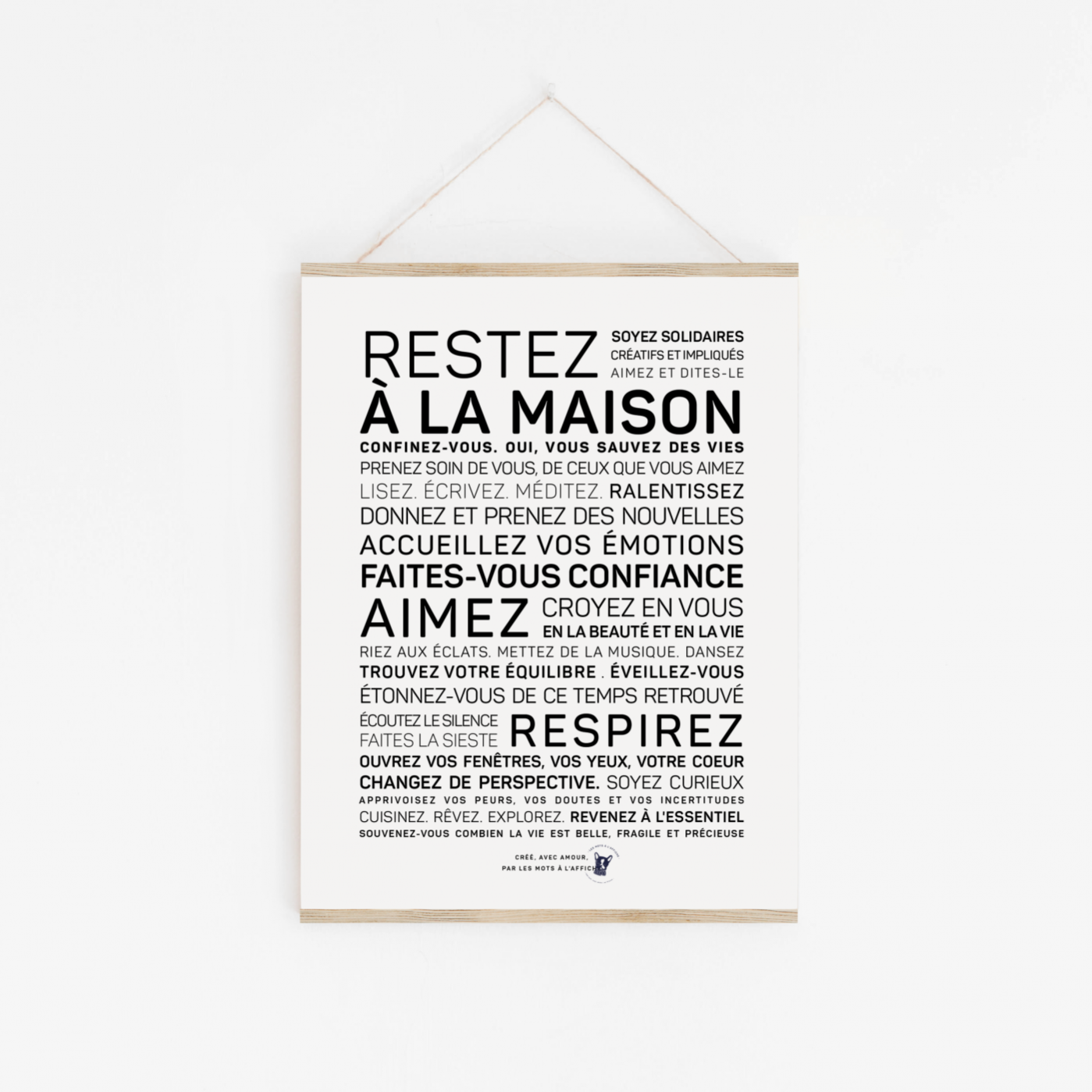 Affiche imprimée A2 "Restez à la maison" (Poster) 40 x 60 cm | Leroy Merlin