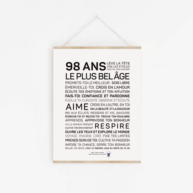 Affiche Imprimée A3 98 Ans Poster 29 7 X 42 Cm Leroy Merlin