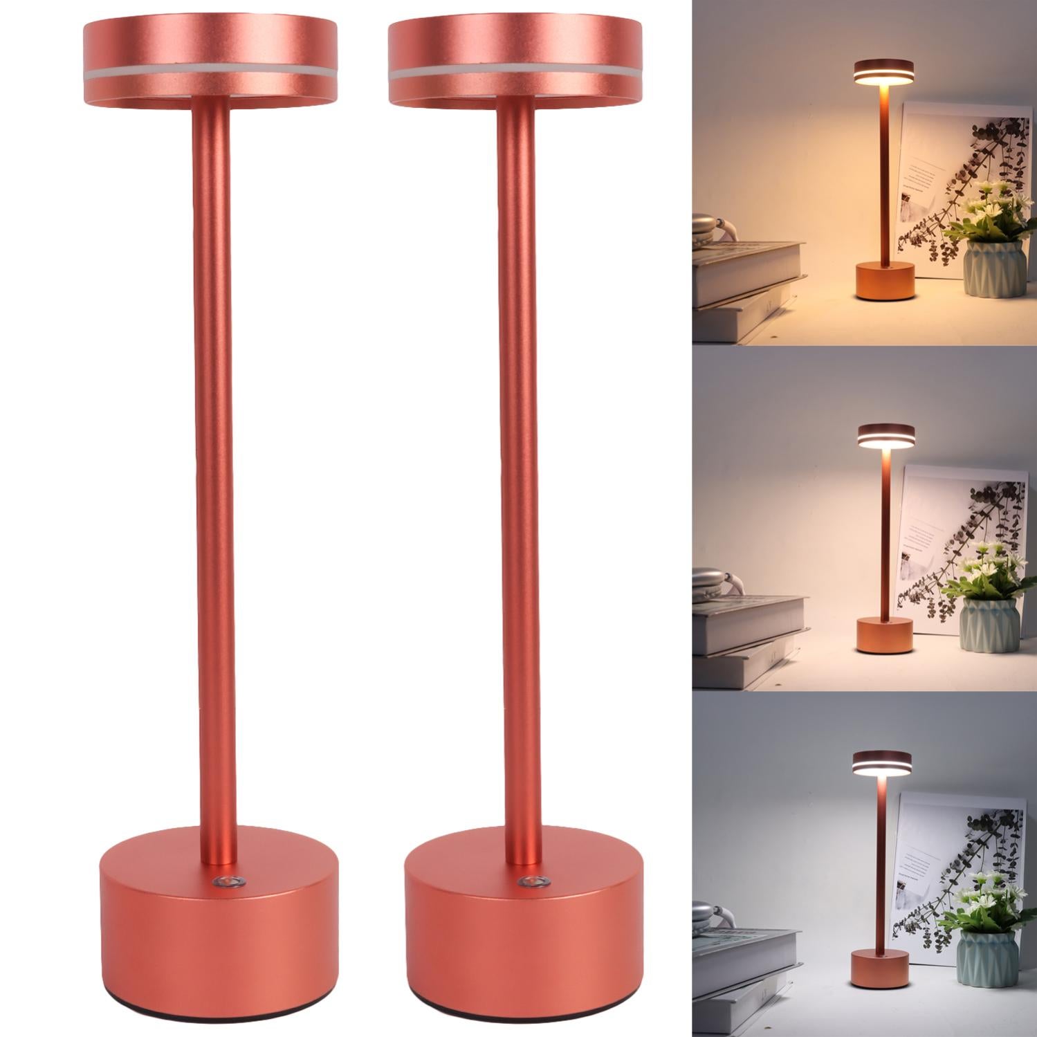 Lampe de table sans fil rechargeable par USB, lot de 2 lampes de bureau ...