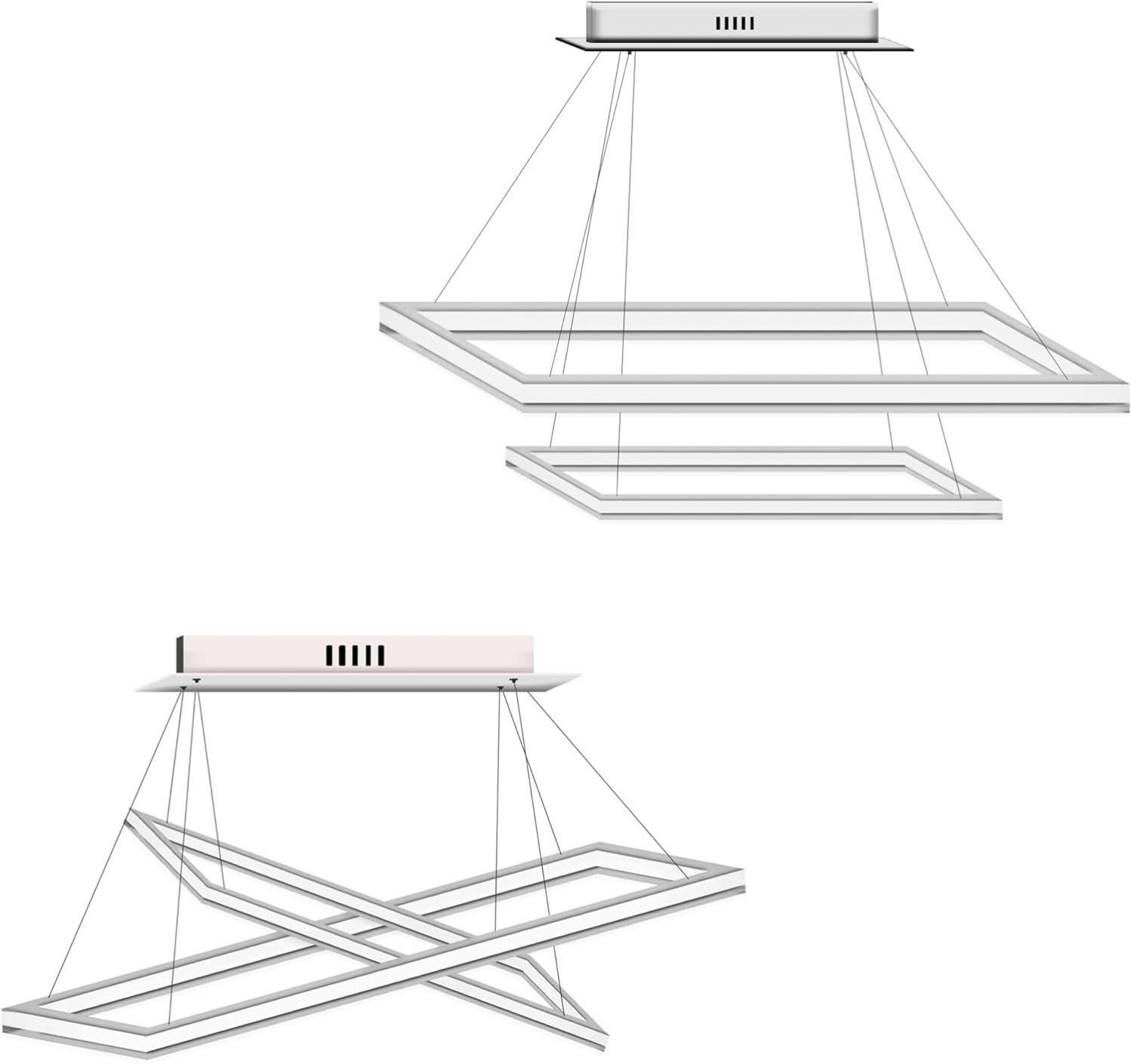Maka Lampadario a Sospensione Moderno LED Soffitto Design quadrato ...