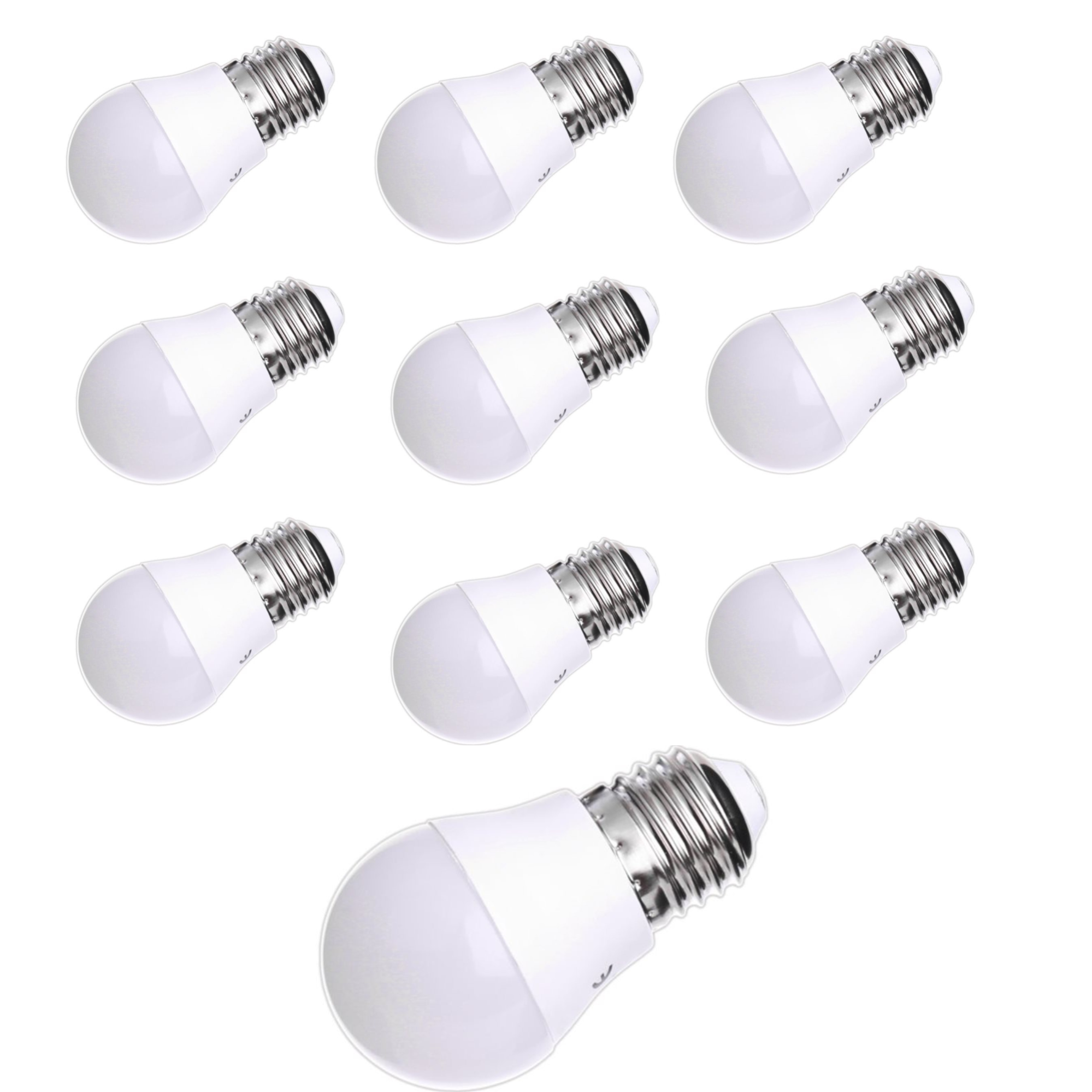 Pack de 10 Bombillas LED mini G45, Casquillo E27, 7W, Blanco Cálido ...