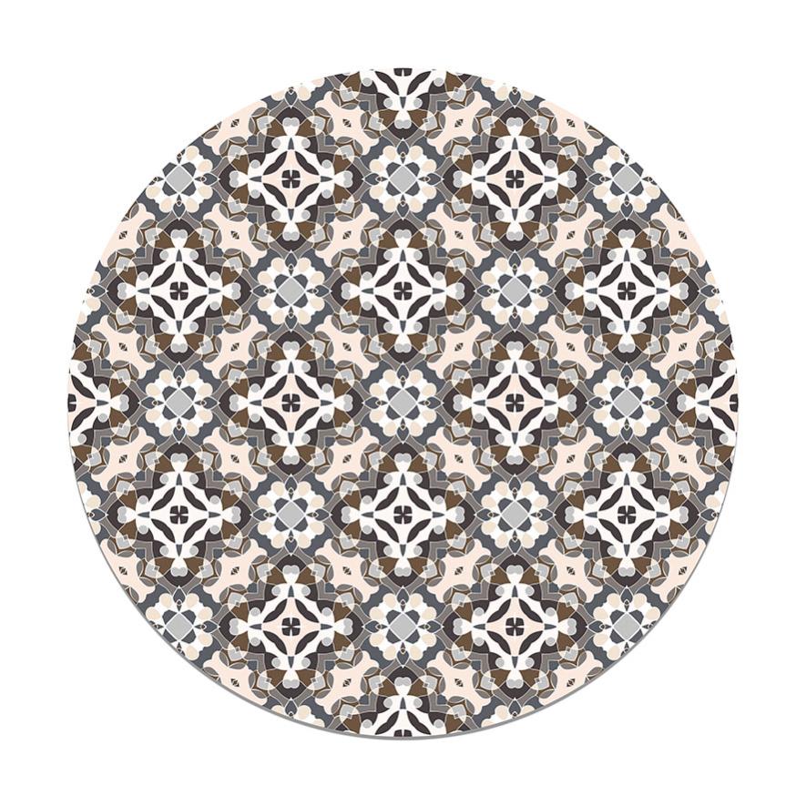 Panorama Tapis du sol Vinyle Ronde Hydraulique Oriental Gris 190x190 cm ...