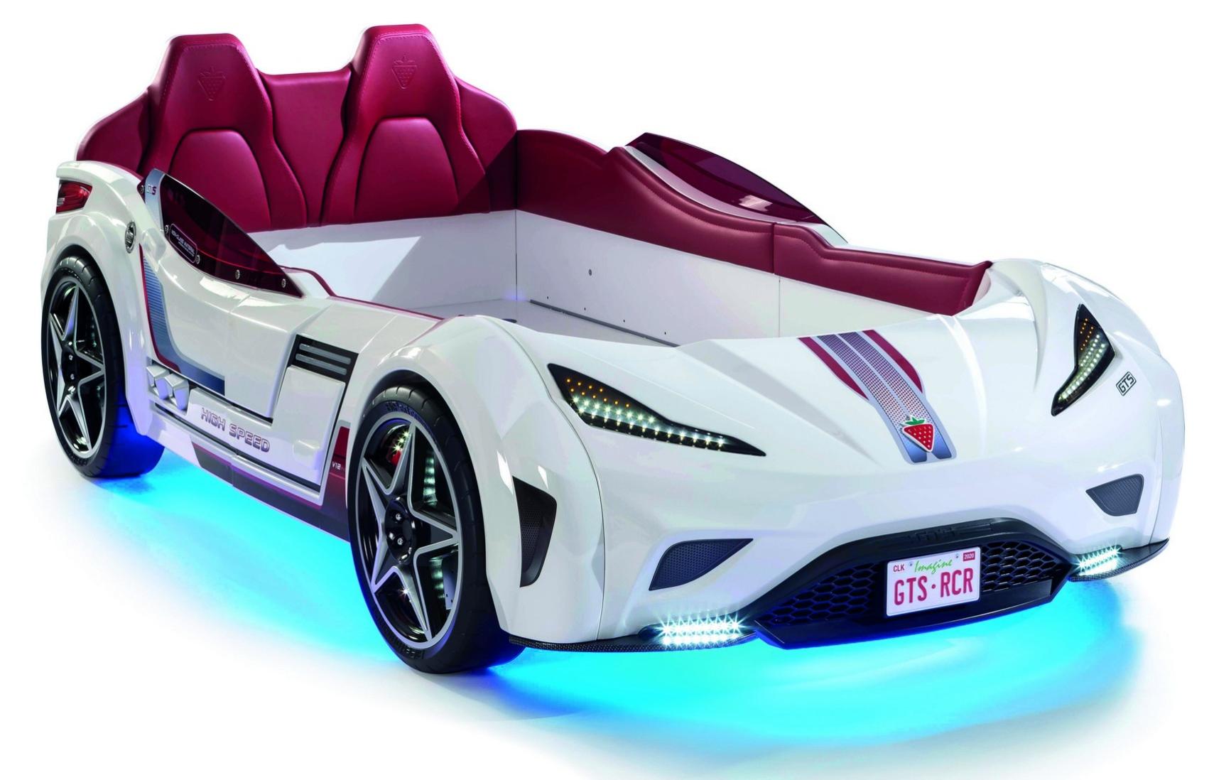 Lit enfant de voiture blanche de sport GTE 90x190 cm | Leroy Merlin