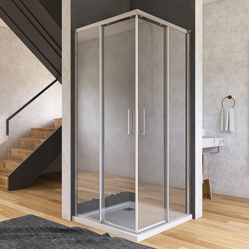 Box Doccia 120x100 cm Doppio scorrevole Vetro Martellato - Spazio ...