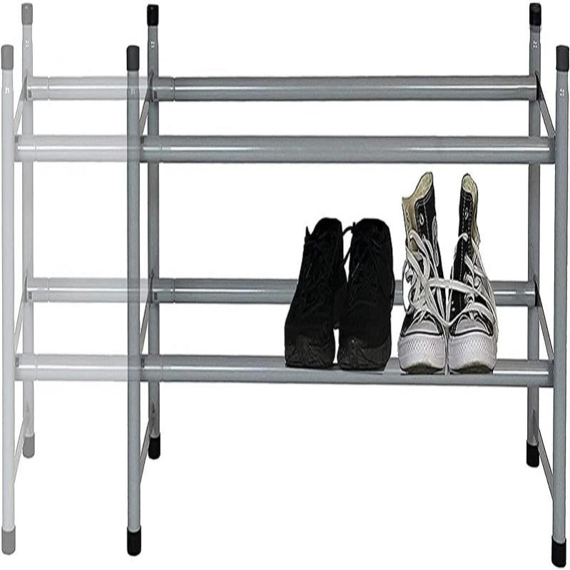 Étagère à chaussures extensible à 2 niveaux pour rangement de ...