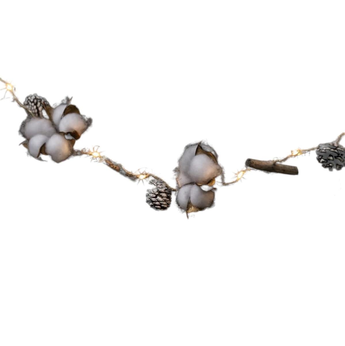 Guirlande lumineuse coton et pommes de pin 20 Led 190 cm | Leroy Merlin