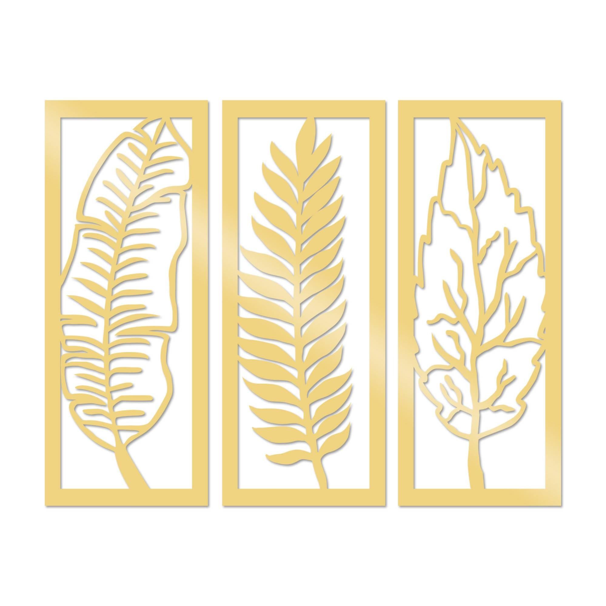 Set de 3 cadres décorations murales Sebale H55cm Métal Or | Leroy Merlin