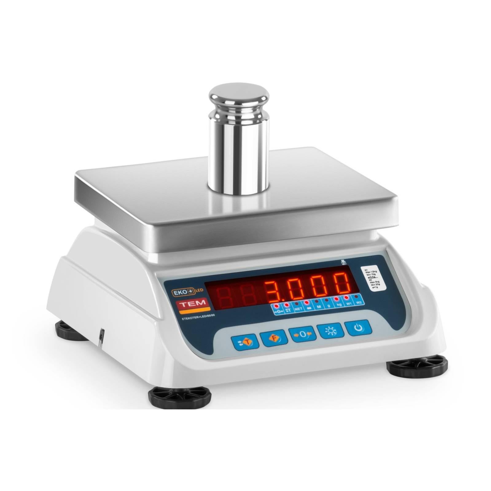 Balance poids-prix - TEM - Calibrée - Plage de pesée de jusqu’à 1,5 kg ...