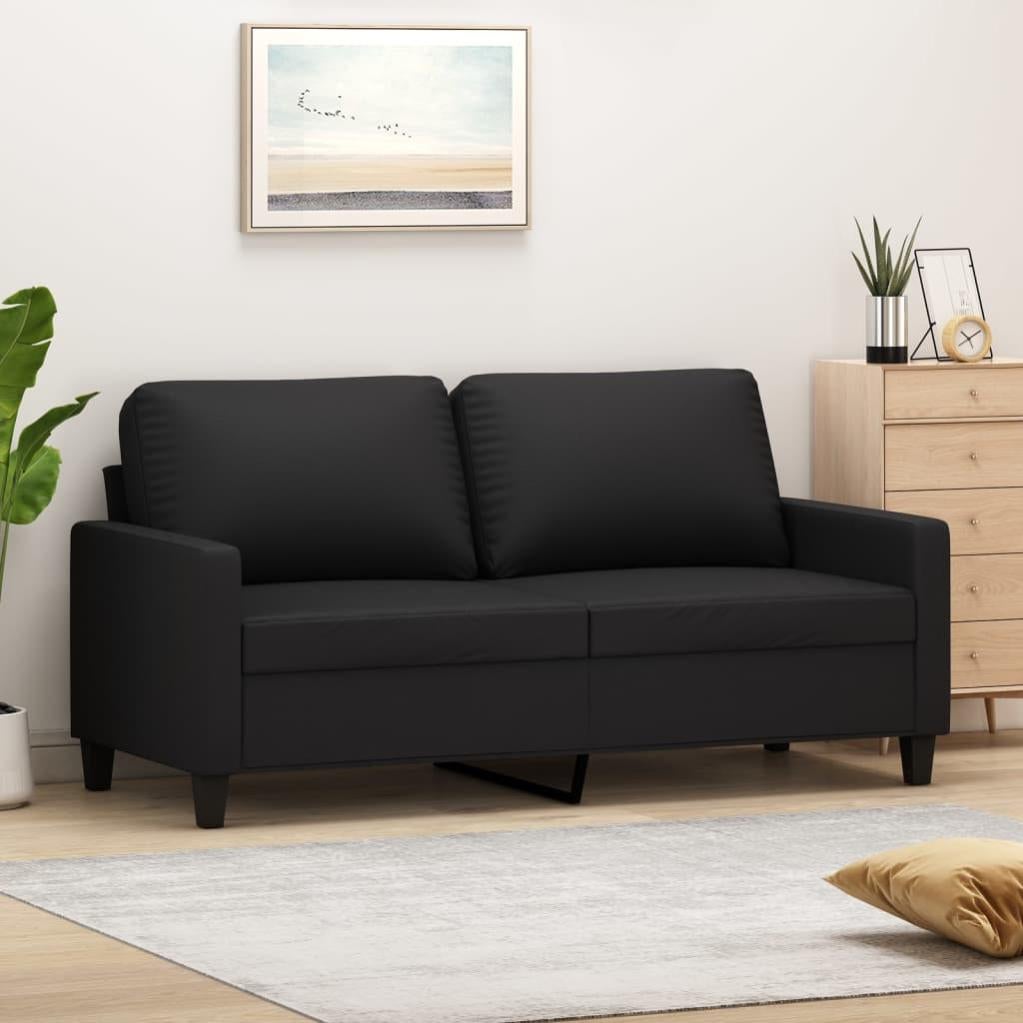 Divano 2 posti Nero 140 cm Ecopelle | Leroy Merlin