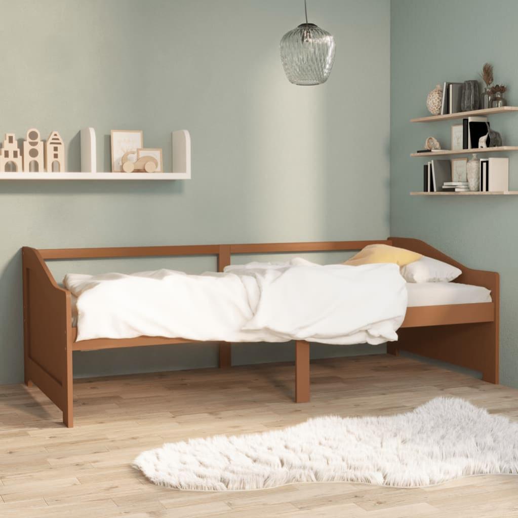 Lit de repos 3 places Marron miel Bois de pin massif 90x200 cm | Leroy ...