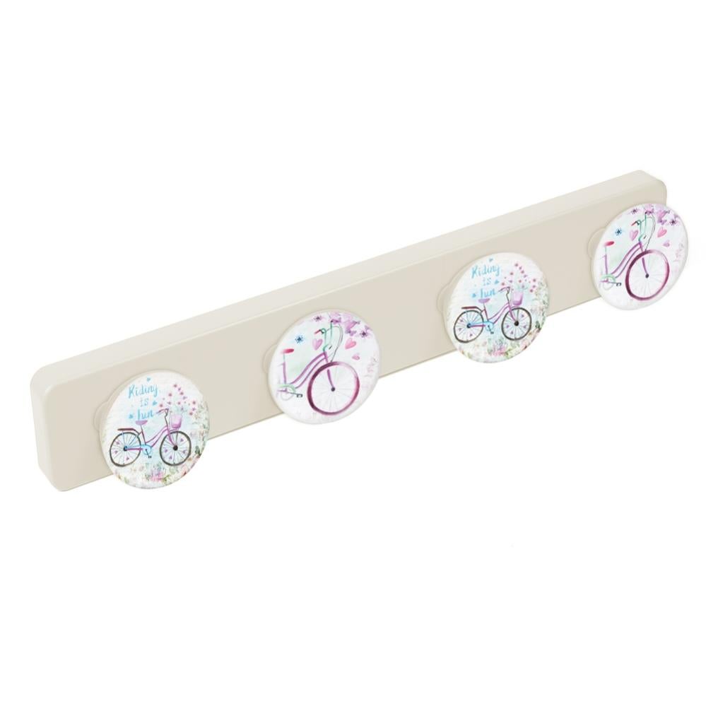 Portemanteau Patère mur résine ABS boutons vélo FUN 410x60MM | Leroy Merlin