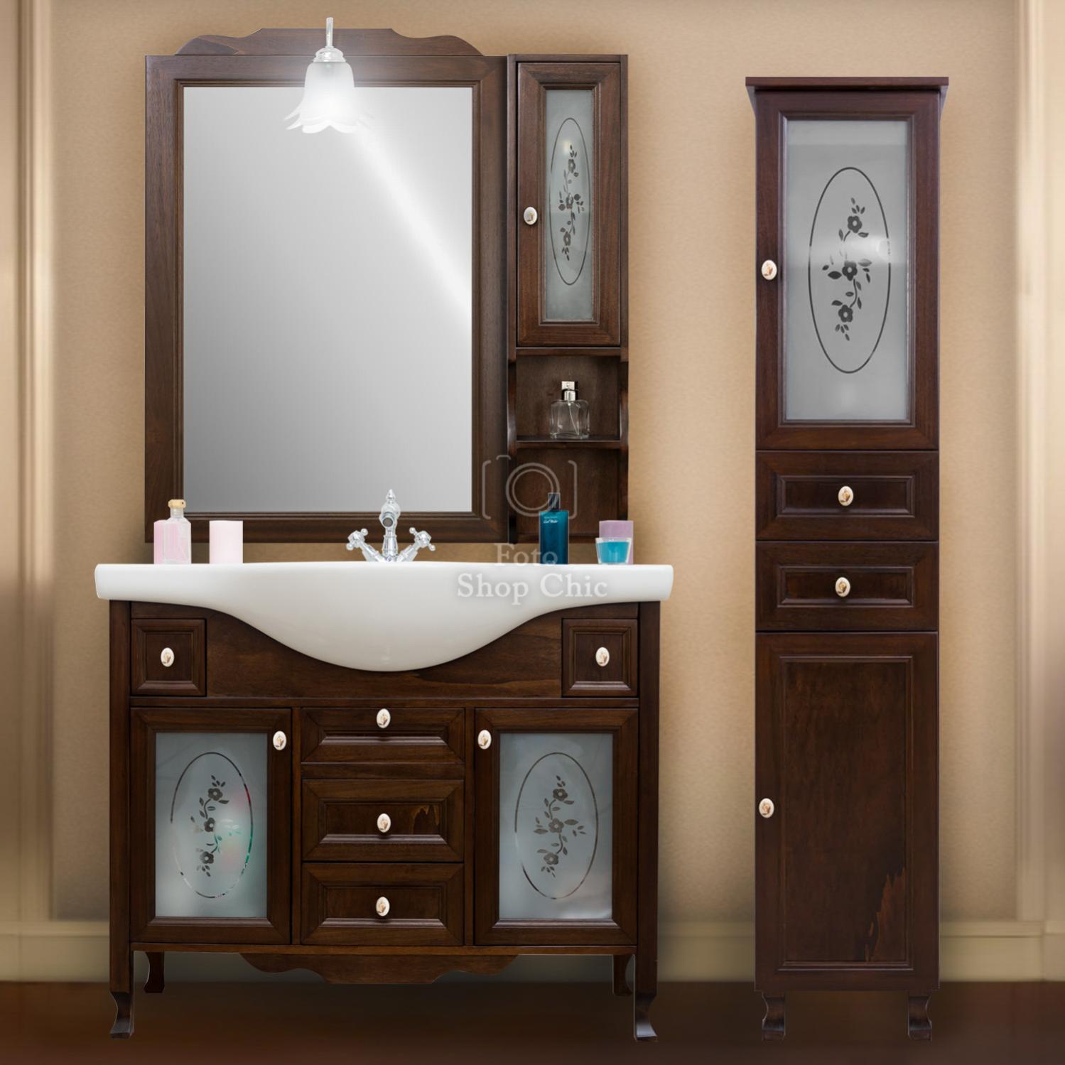 Composizione arredo bagno arte povera 105cm con colonna | Leroy Merlin