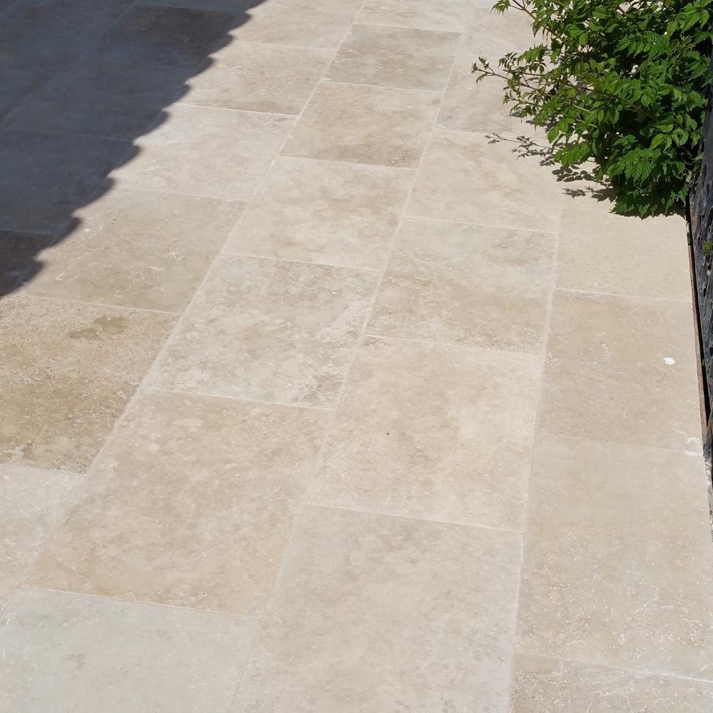 DALLAGE TRAVERTIN | MARBRES & DECO | Light Mix 1er choix 61 x 40.6 x 3 cm (intérieur/extérieur ...