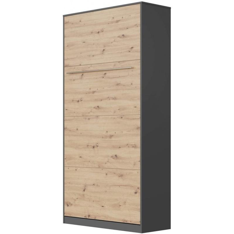 Lit escamotable +2 Placards Vertical 90x200+(50x2)cm Miroir Lit Mural ...